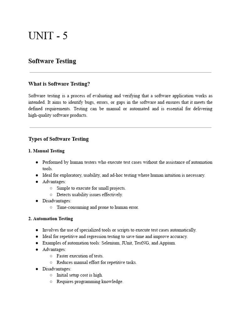 Devops Unit 2 3 4 5 Pdf Selenium Software Software Testing