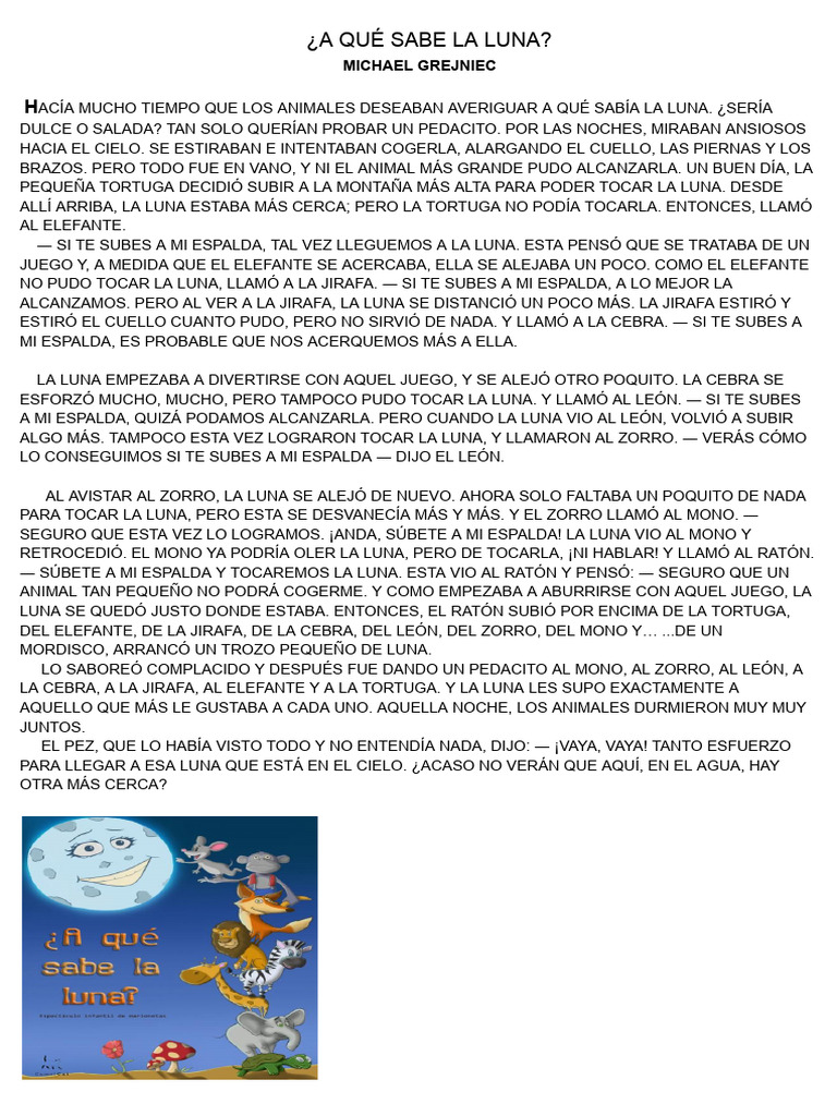 A Qué Sabe La Luna | PDF