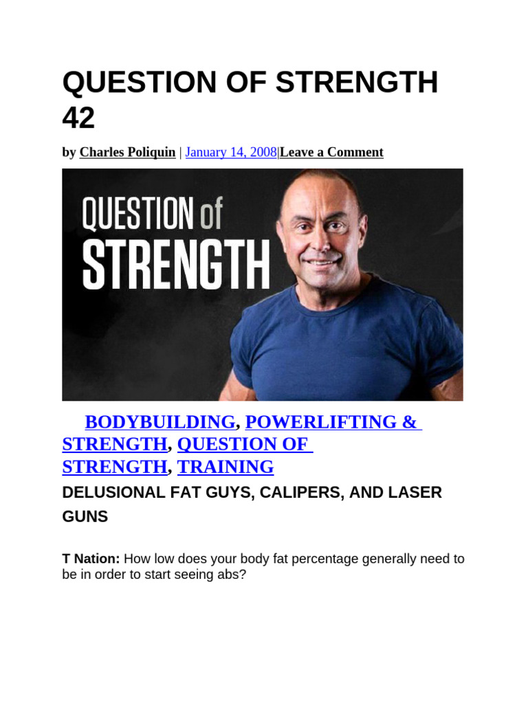 Question of Strength 42 | PDF
