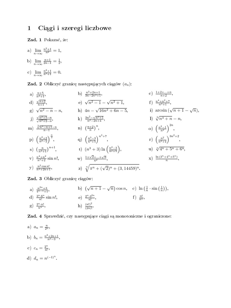 1 Ciągi+i+Szeregi+Liczbowe | PDF