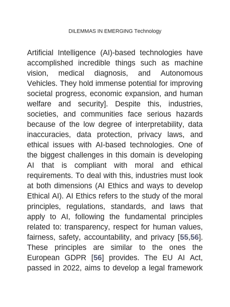 Dilemma in Emeging Technology | PDF | Artificial Intelligence ...