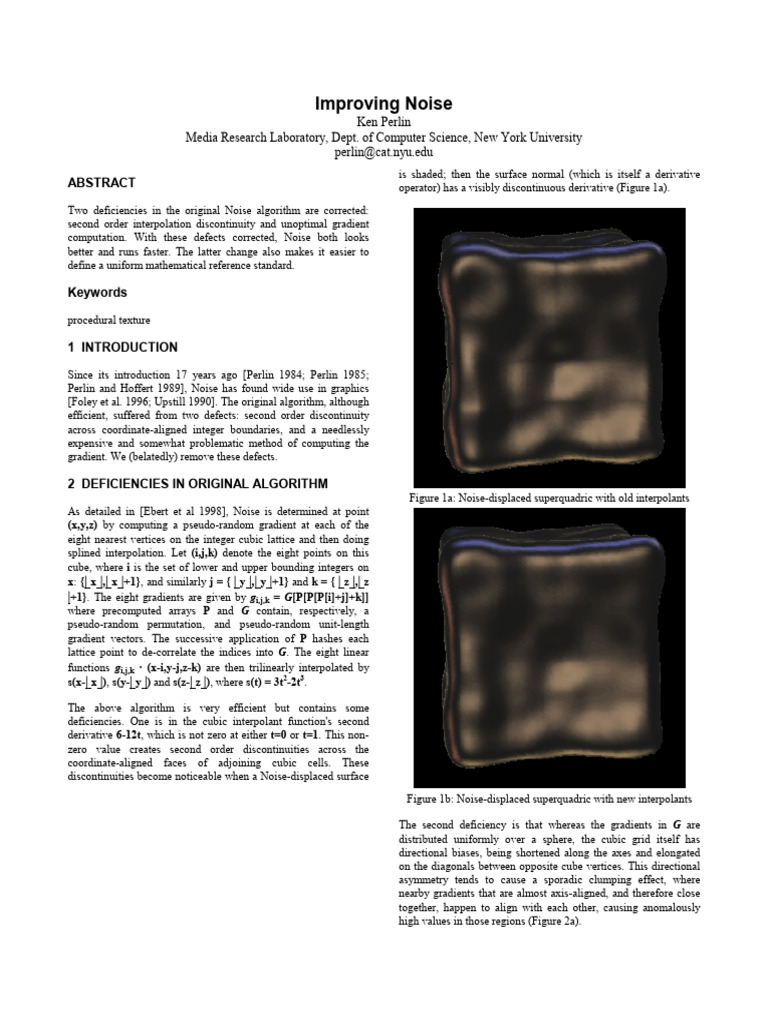 ImprovingNoise - Ken Perlin (2002) | PDF | Central Processing Unit ...