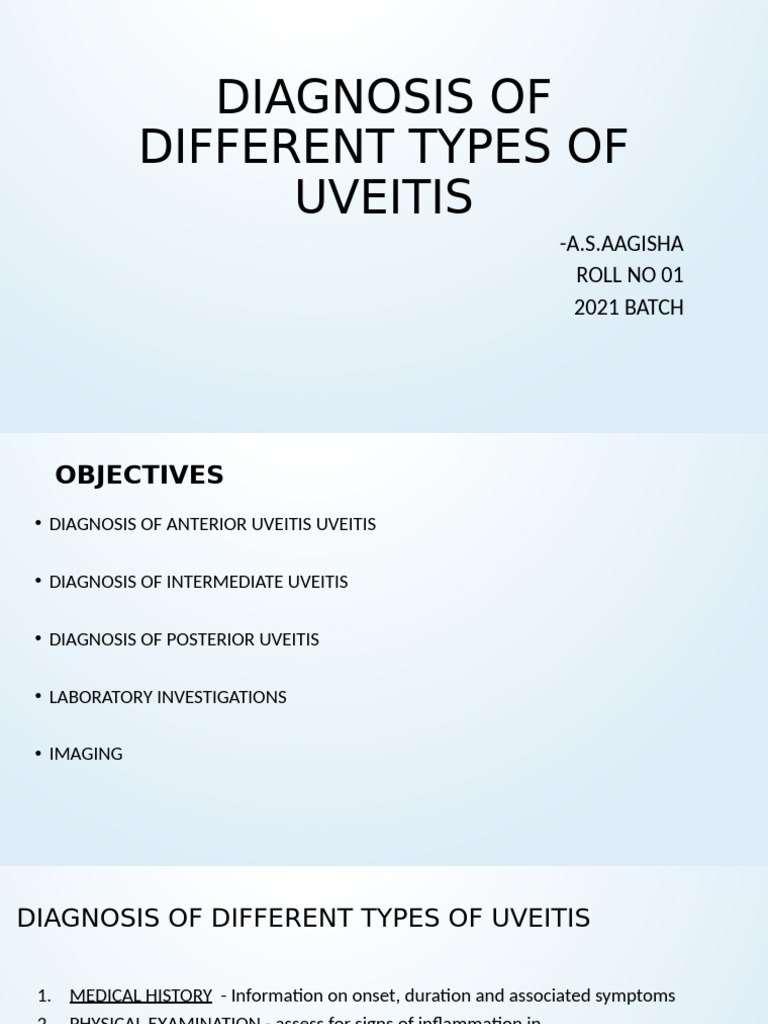Diagnosis of Different Types of Uveitis 2 | PDF | Cornea | Diseases And ...