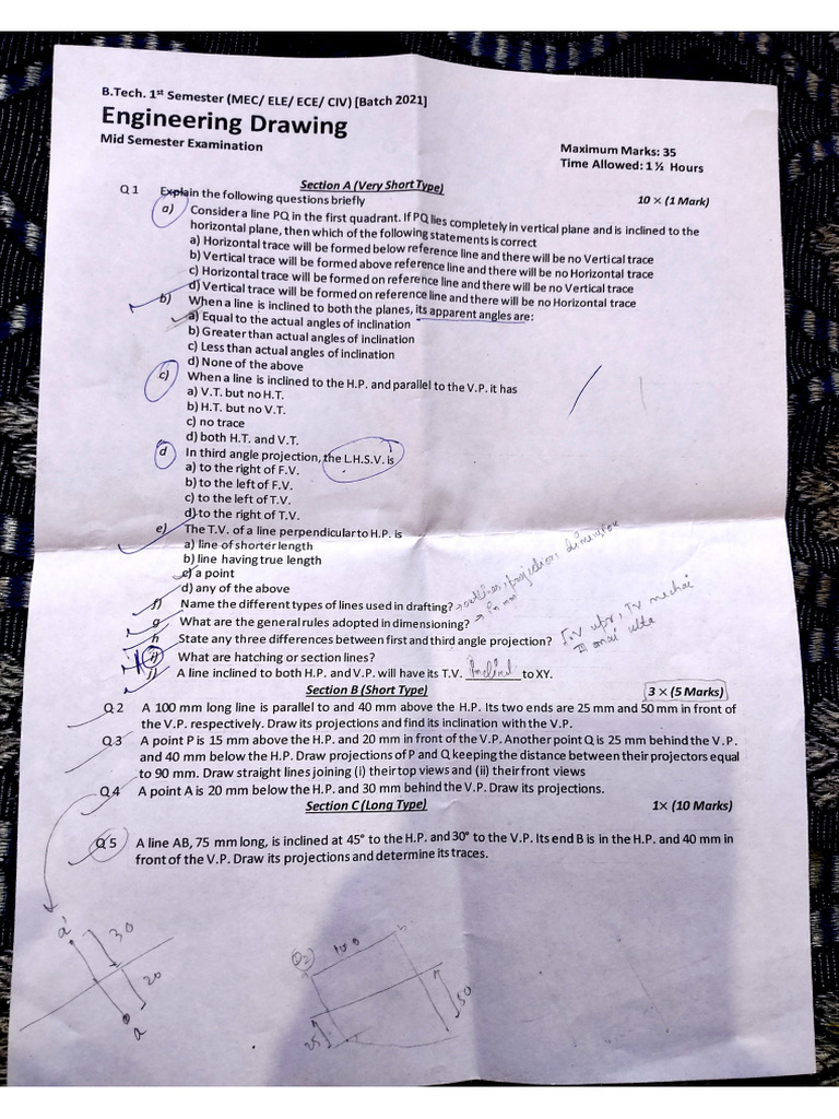 1st Sem Mech Papers Major Minor (1) - 241002 - 105608 | PDF