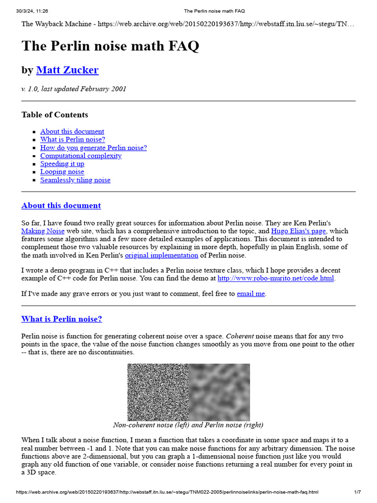 Perlin Noise Math Explained in C++ | PDF | Function (Mathematics ...