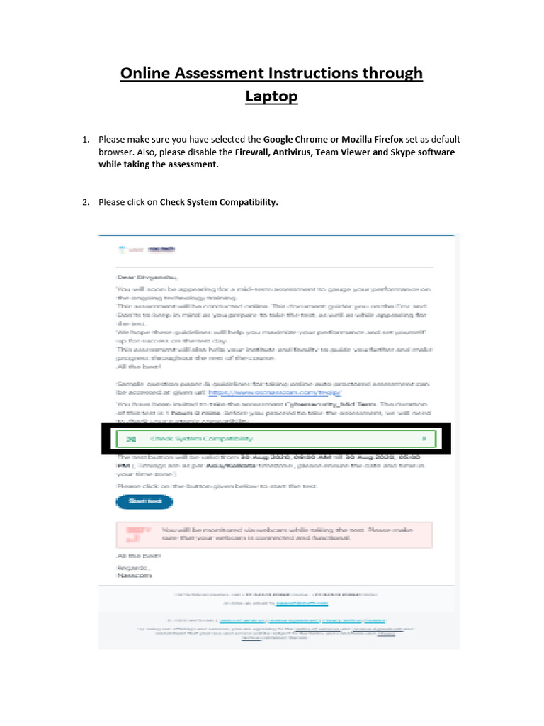 Sample - User Guide For Laptop Based Assessment | PDF