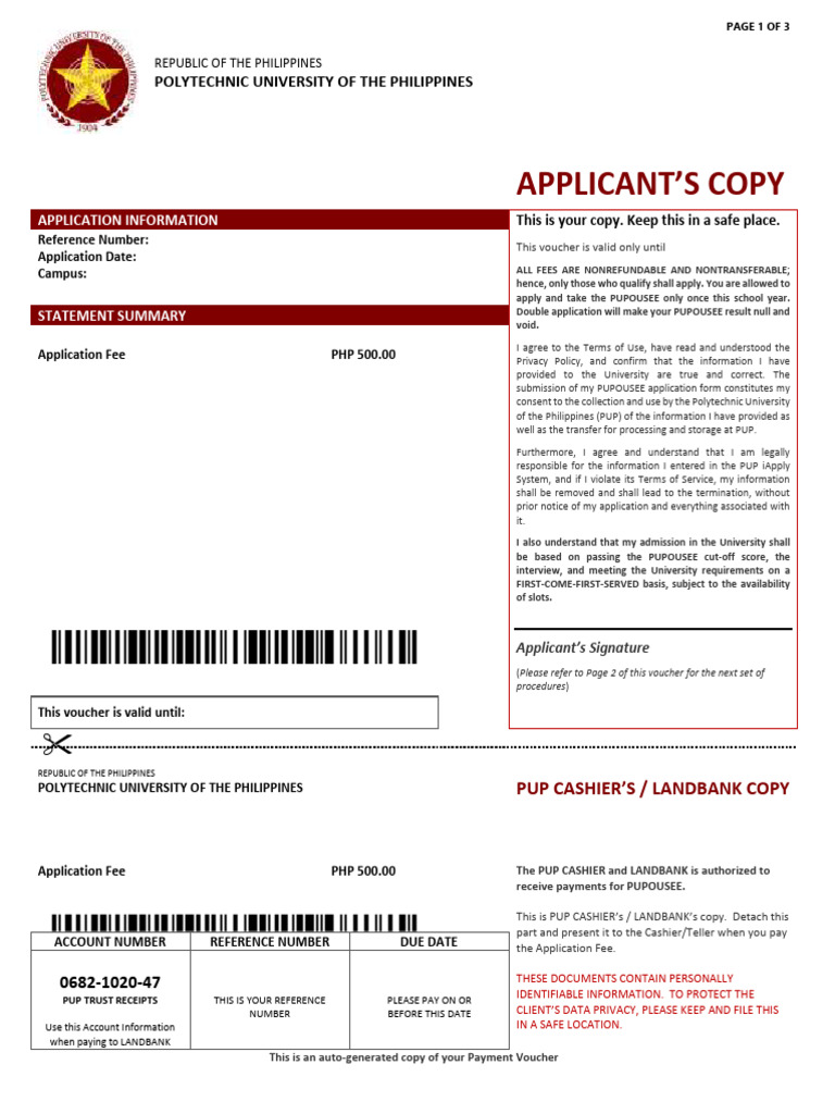 PUP Iapply Voucher 2024-0133-9233 | PDF