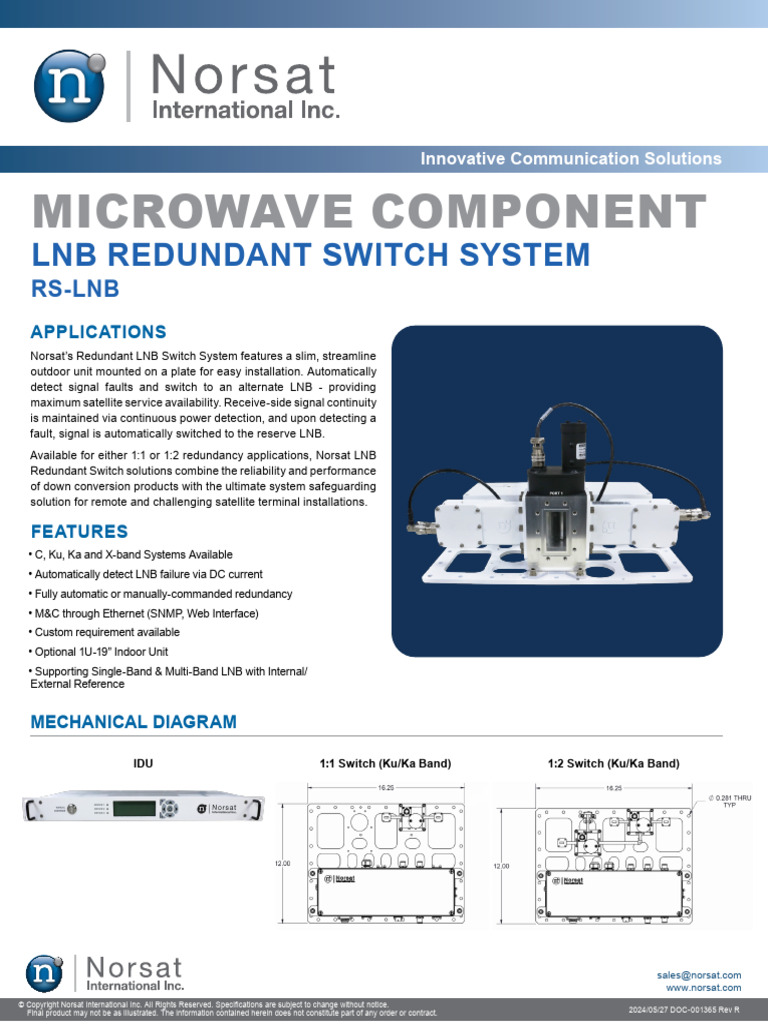 LNB-RSW-Spec-Sheet | PDF | Information And Communications Technology ...