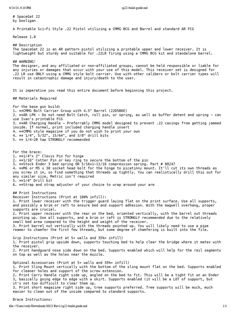 Sg22 Build Guide | PDF | Drill | Screw