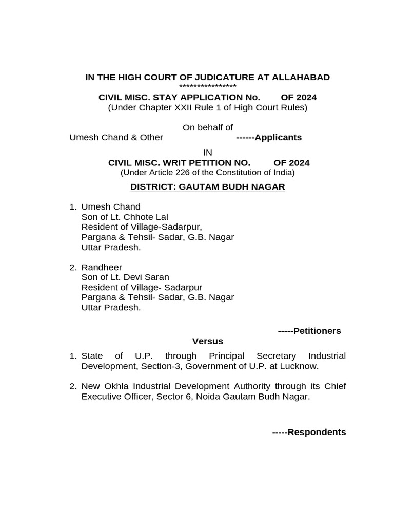 Umesh Chand vs. State of U.P. Appeal | PDF | Mandamus | Affidavit