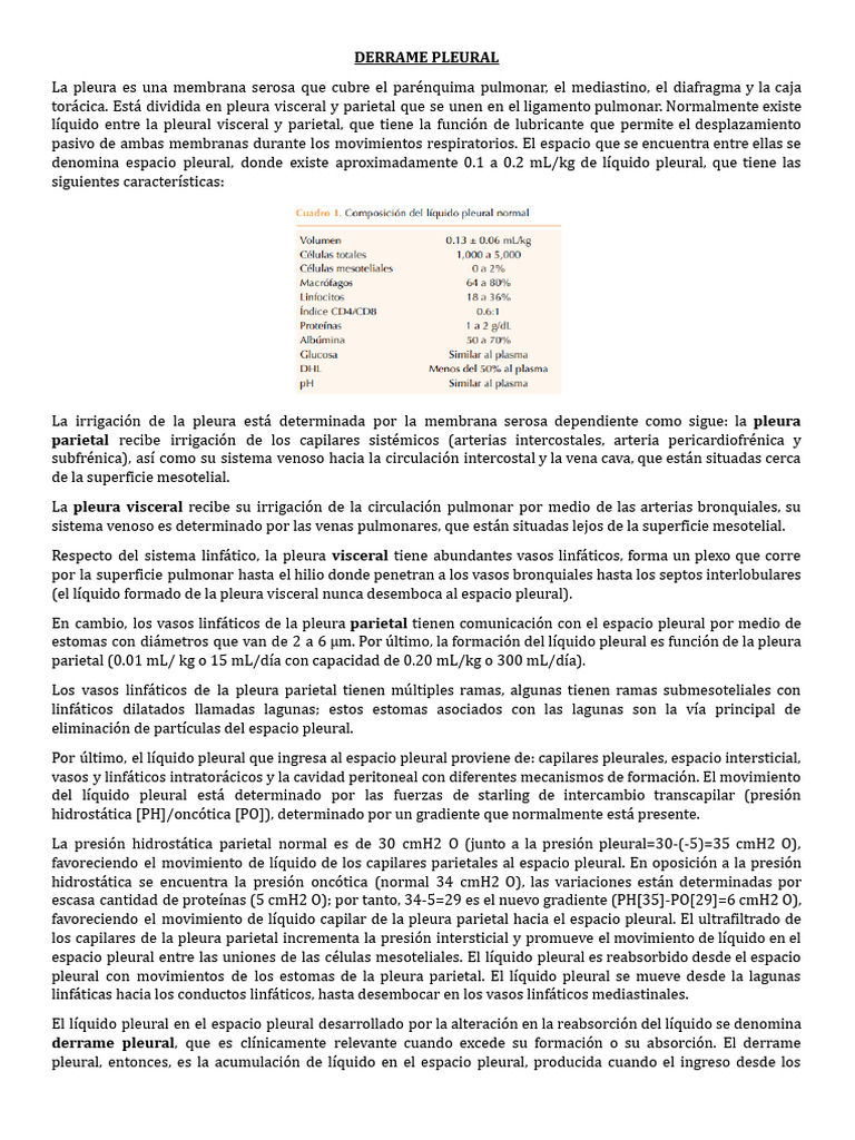 Derrame Pleural | PDF | Pulmón | Biopsia