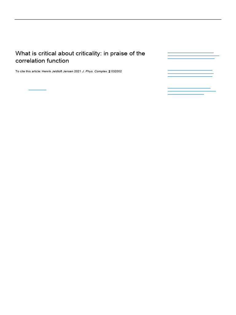 Jensen 2021 J. Phys. Complex. 2 032002 | PDF | Power Law | Chaos Theory