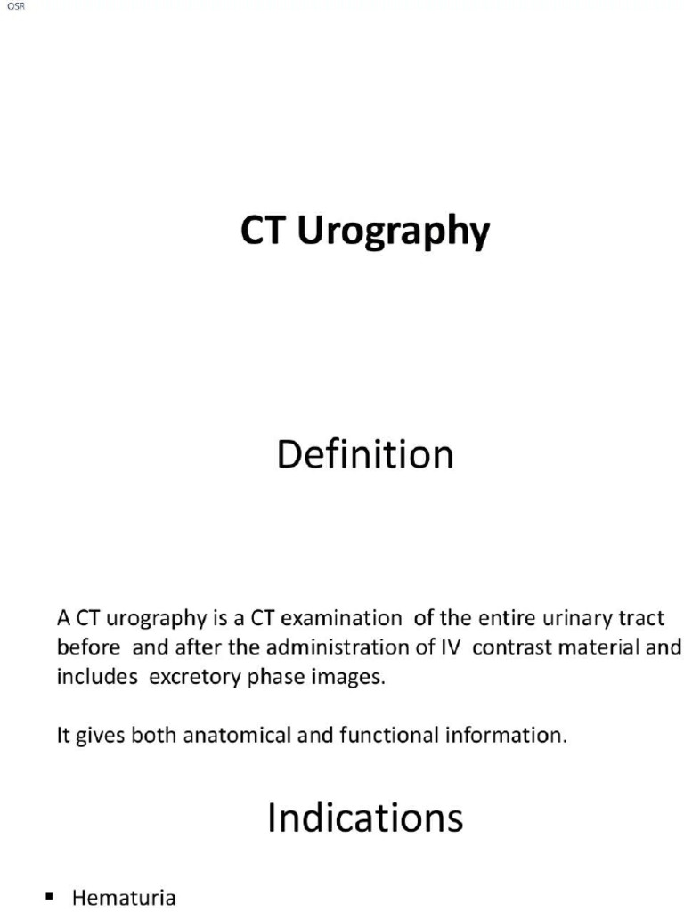 CT Urography | PDF
