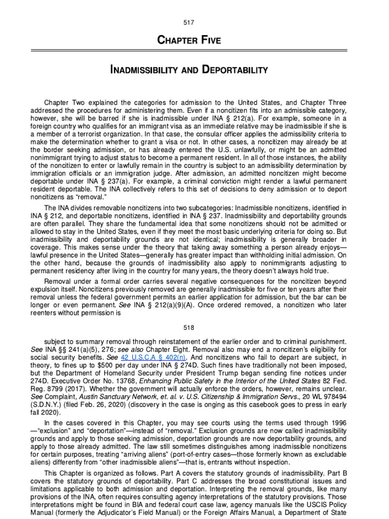 Immigration Book Ch.5 | PDF