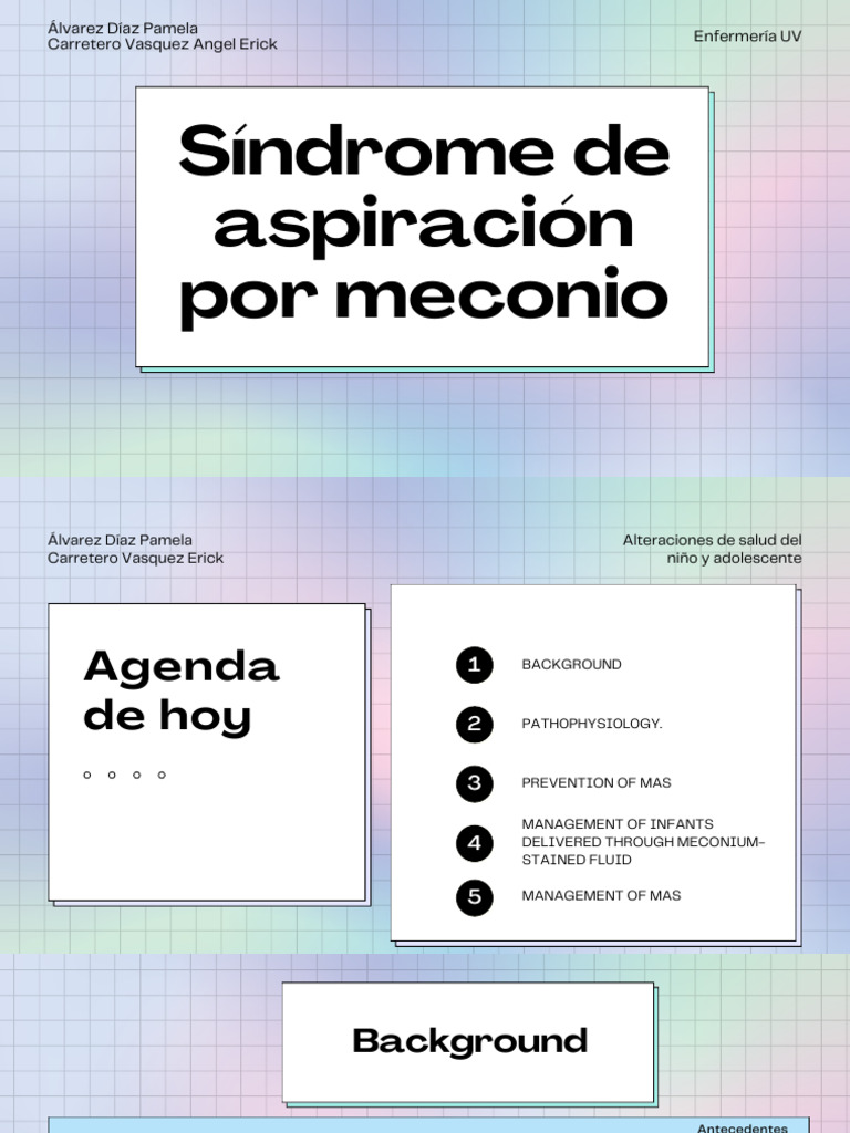 Presentación Síndrome Por Aspiración de Meconio | PDF | Feto | Parto