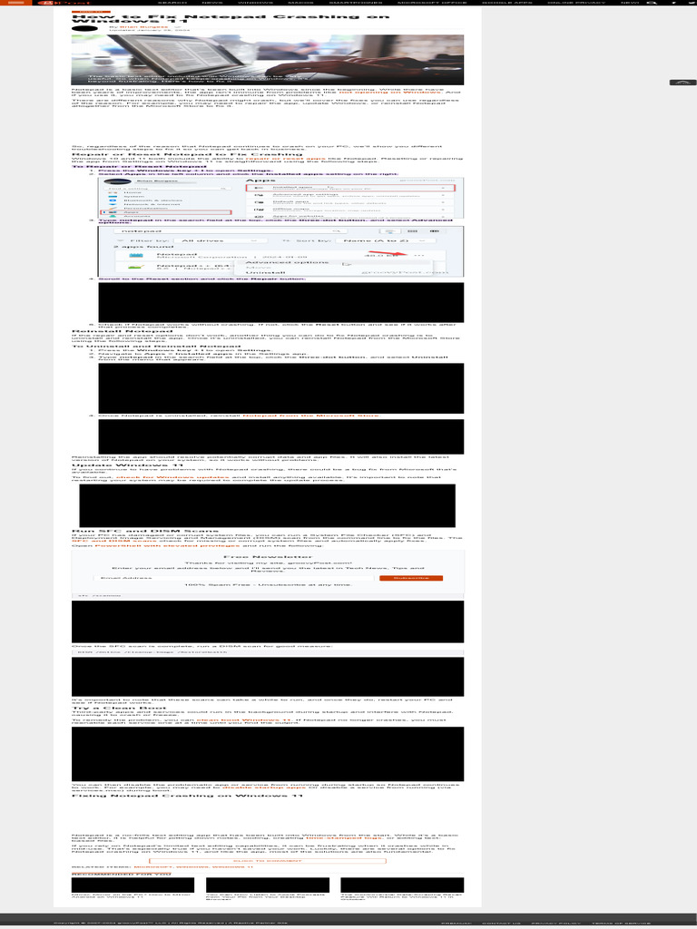 How To Fix Notepad Crashing On Windows 11 | PDF | Microsoft Windows | System Software