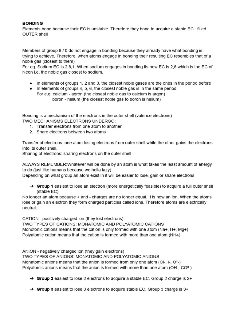 Bonding Types and Properties Explained | PDF | Ion | Ionic Bonding