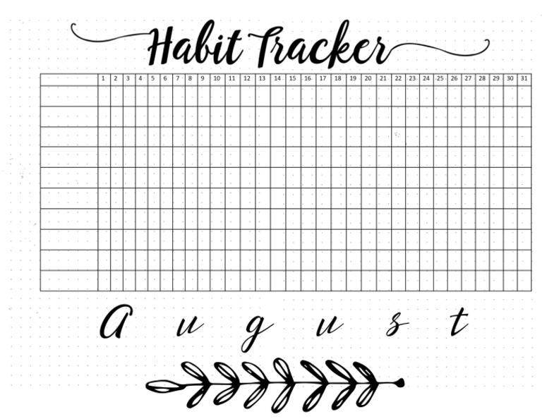 August Habit Tracker | PDF