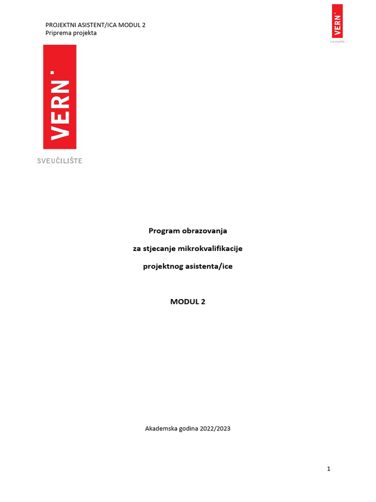 AZUP Skripta 2023 Modul 2 2 - Priprema Projekta | PDF