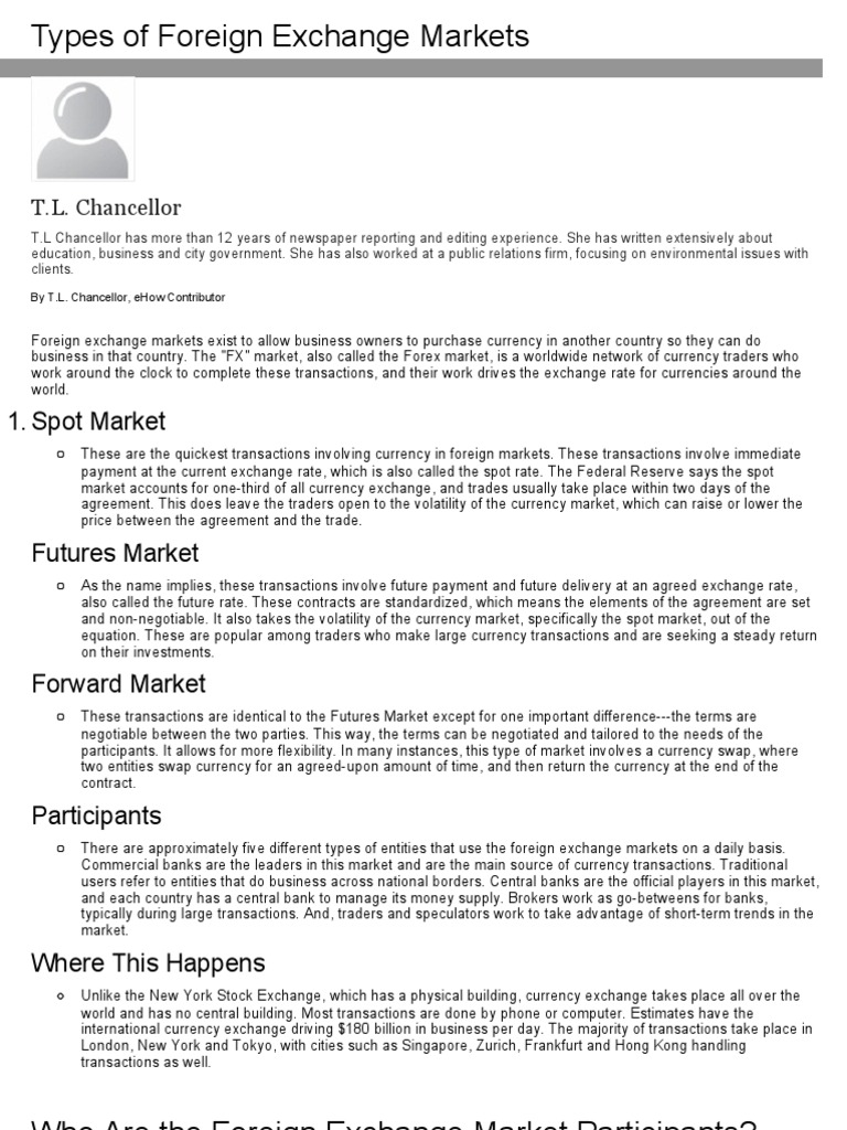 Types of Foreign Exchange Markets | PDF | Foreign Exchange Market ...