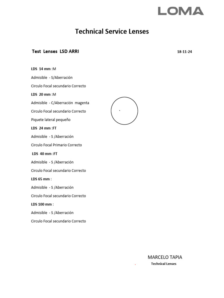 Test Optica LDS | PDF