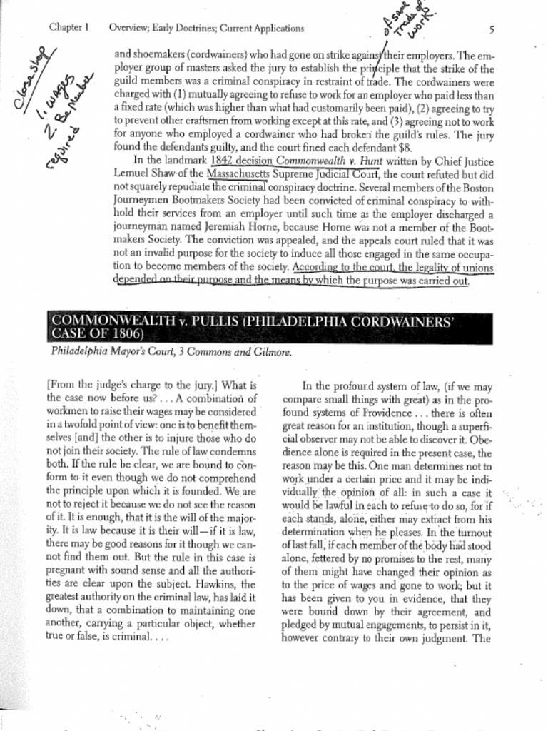 Commonwealth V Pullis and Commonwealth V Hunt | PDF