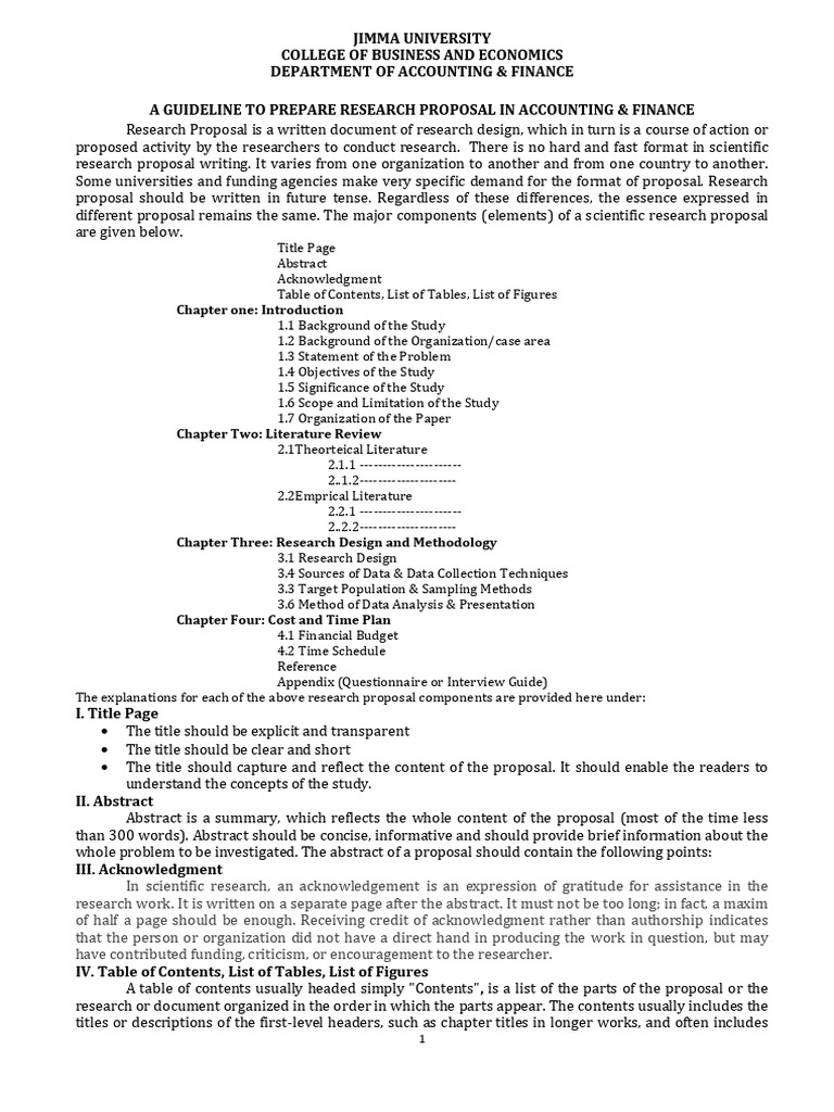 Proposal Preparation Guideline | PDF | Methodology | Hypothesis