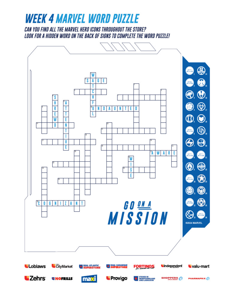 Marvel Word Puzzle Challenge | PDF | Puzzles | Word Puzzles