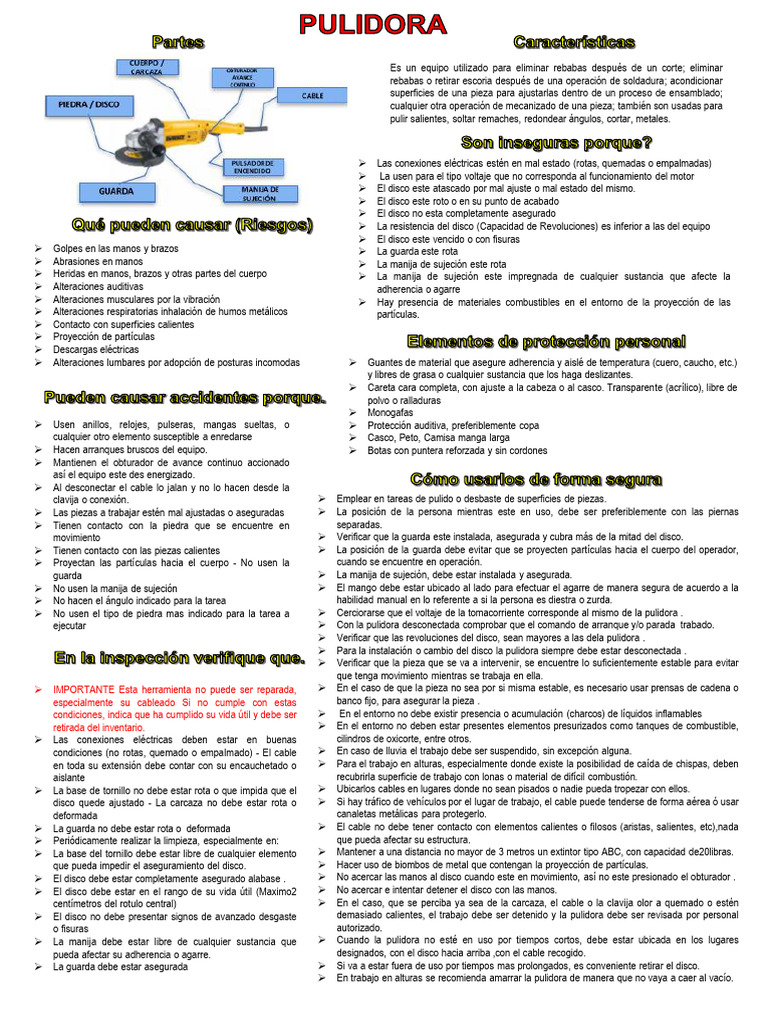 Ficha Pulidora | PDF