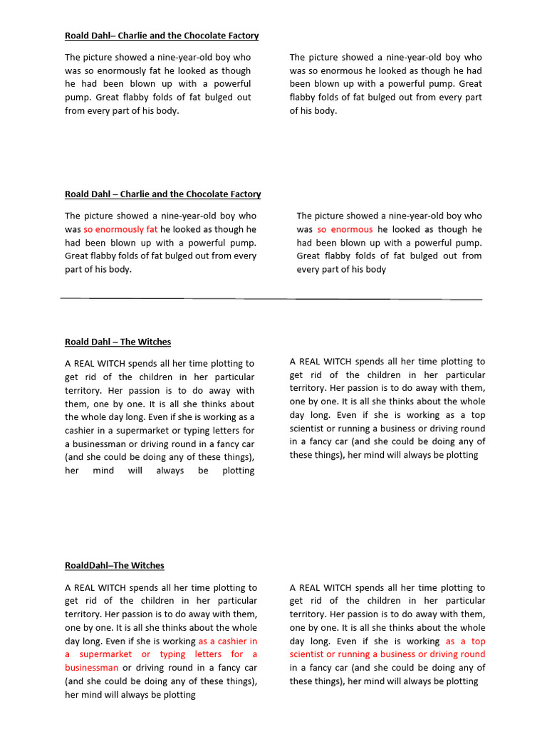Roald Dahl's Characters Explored | PDF