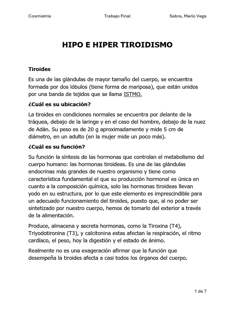 Hipo e Hiper Tiroidismo | PDF | Hipotiroidismo | Tiroides