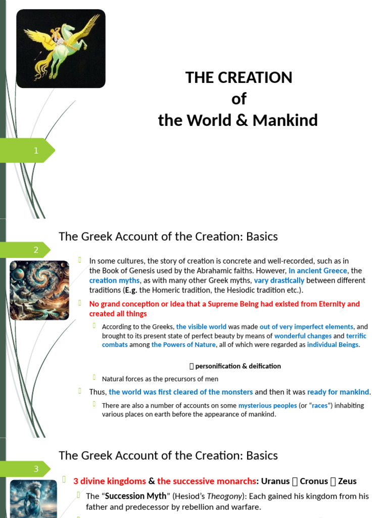 4- The Creation of the World and Mankind | PDF | Zeus | Prometheus