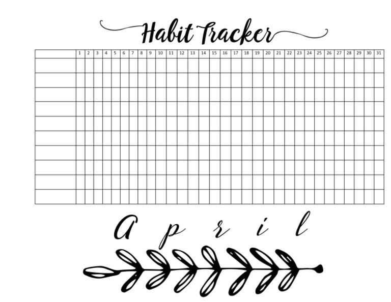 April Habit Tracker | PDF