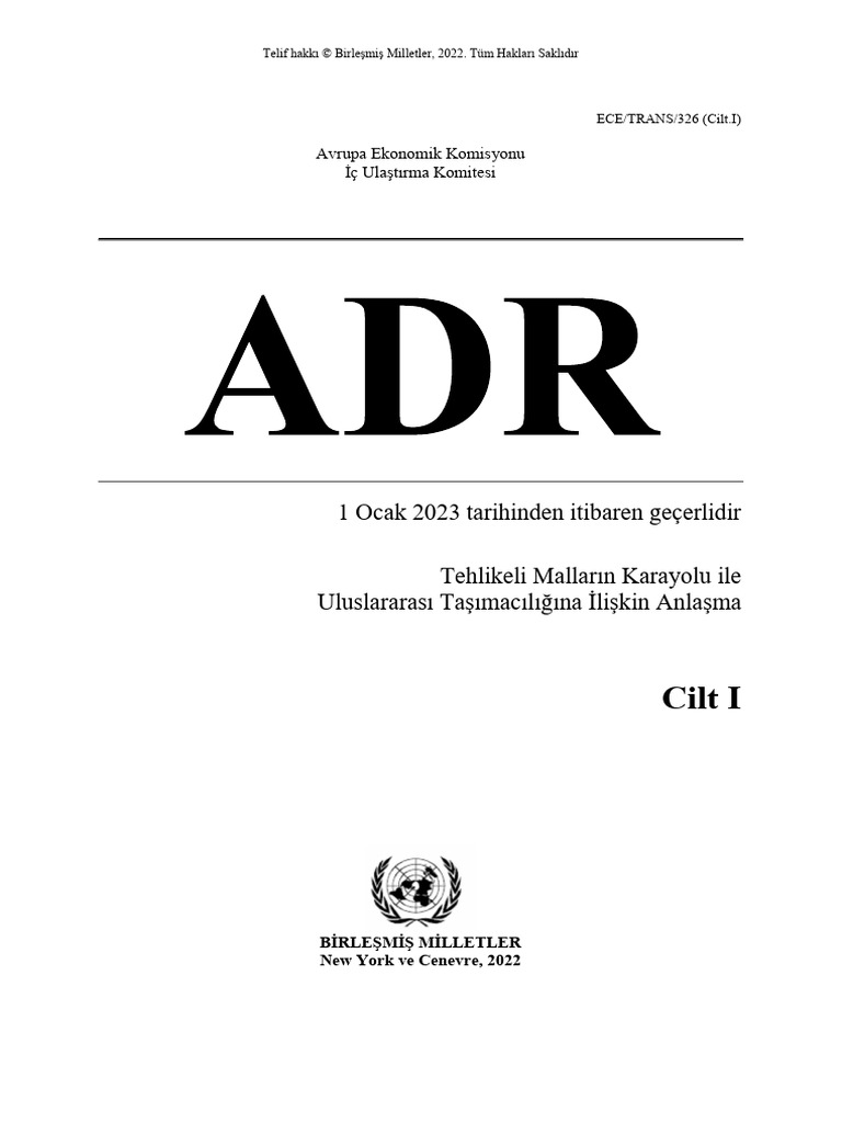 Adr 2023 Turkce Cilt 1 2 New | PDF