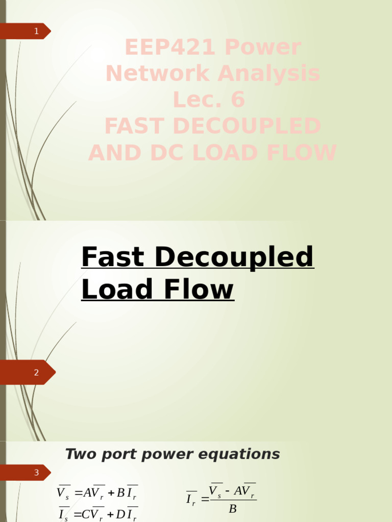 Lec 6 Power Flow Fast Decoupled | PDF | Electrical Engineering | Electricity