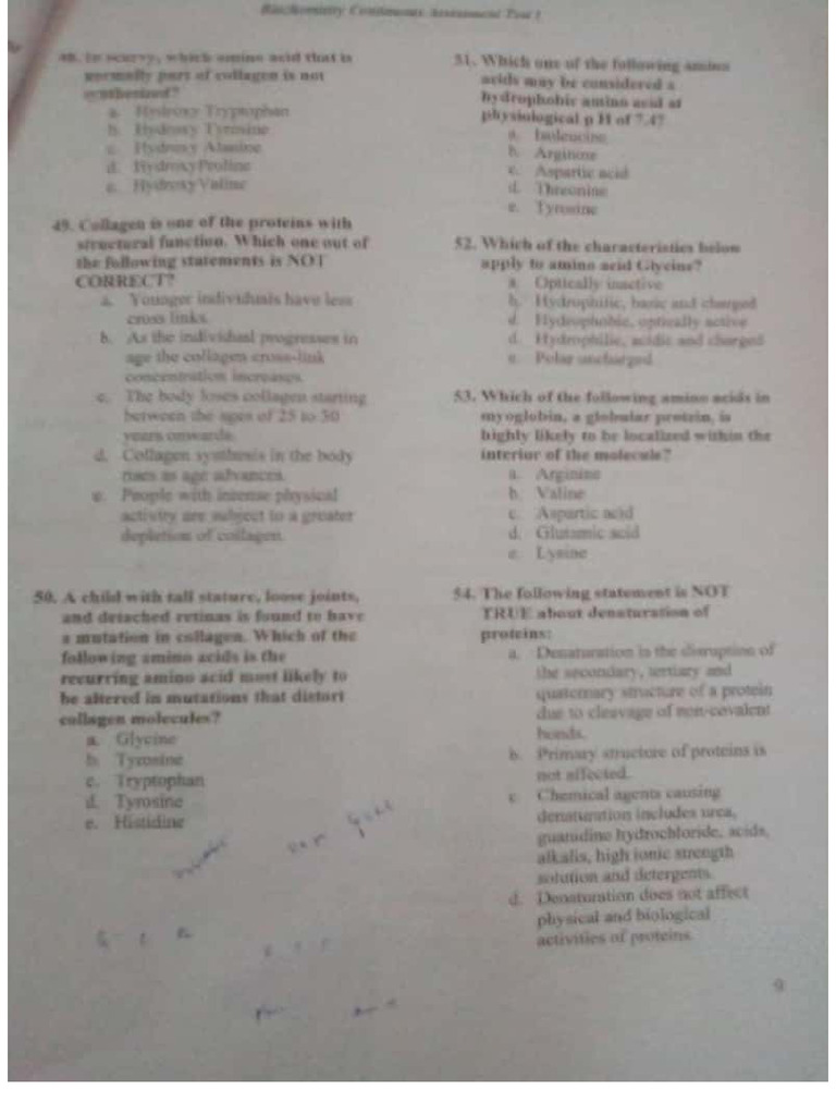 BIOCHEMISTRY CAT 1 | PDF