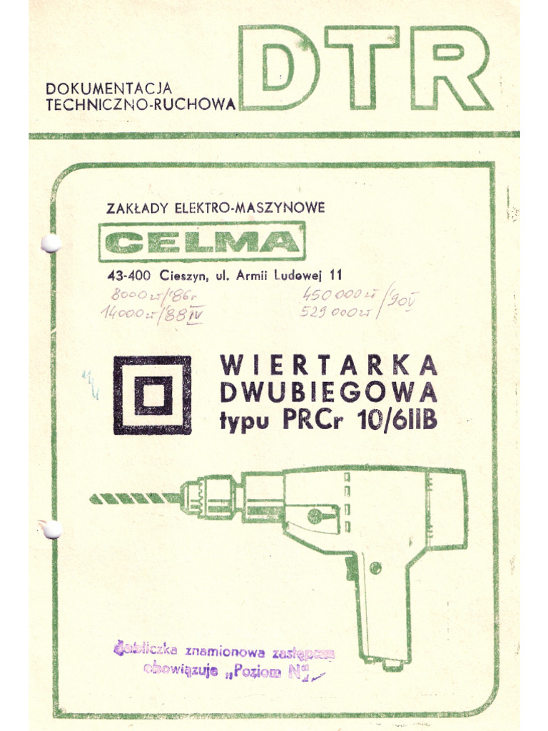 CELMA PRCR 10-6IIB Dokumentacja Techniczna | PDF