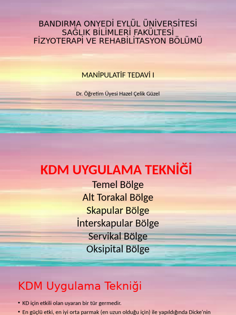 FTR - Manipulatif Tedavi I - 10.ders | PDF