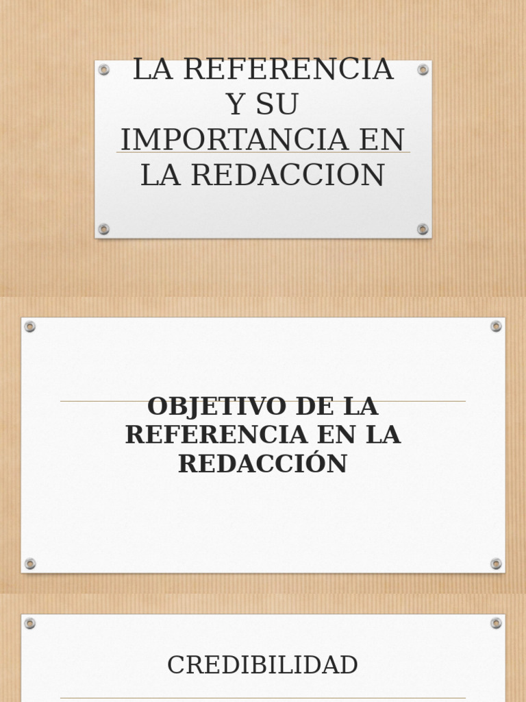 La Referencia y Su Importancia en La Redaccion Expo | PDF