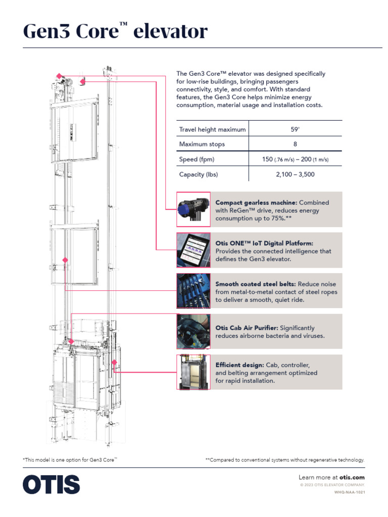 OTS-19244 - Gen3-Core-Fact-Sheet - R3 Rev Final | PDF | Elevator ...
