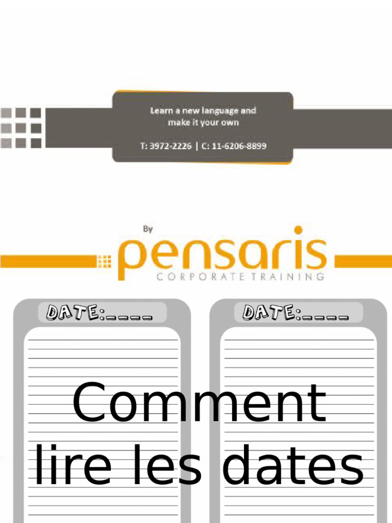 Lire les dates en français | PDF | Linguistique | Nombre