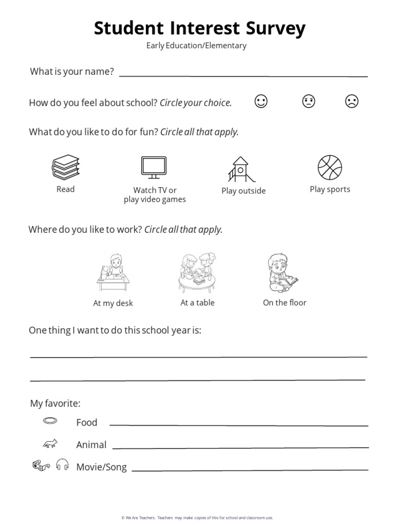 Student Interest Surveys | PDF | Classroom | Teachers
