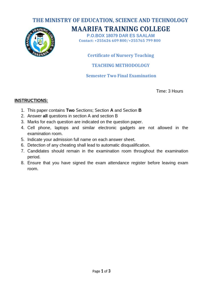 Nursery Methodology Final | PDF | Montessori Education | Teachers