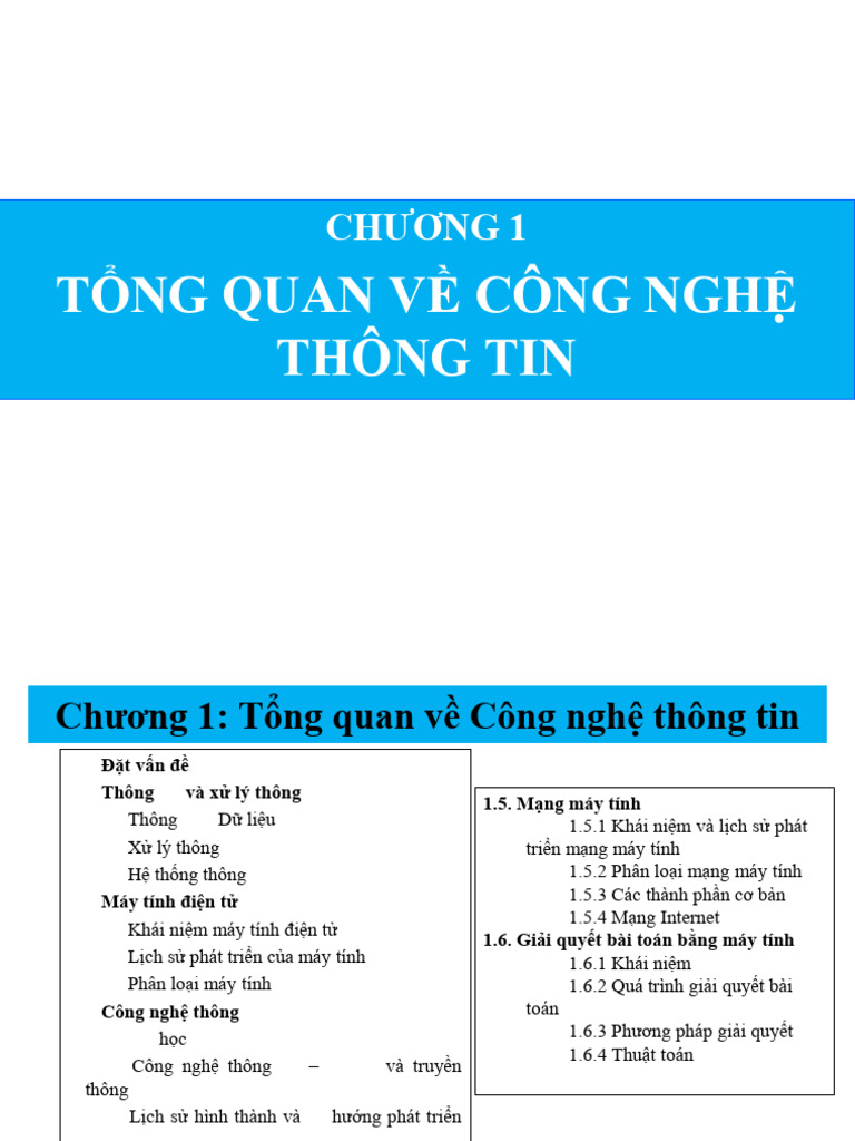 Chuong 1_Tong quan Cong nghe thong tin | PDF