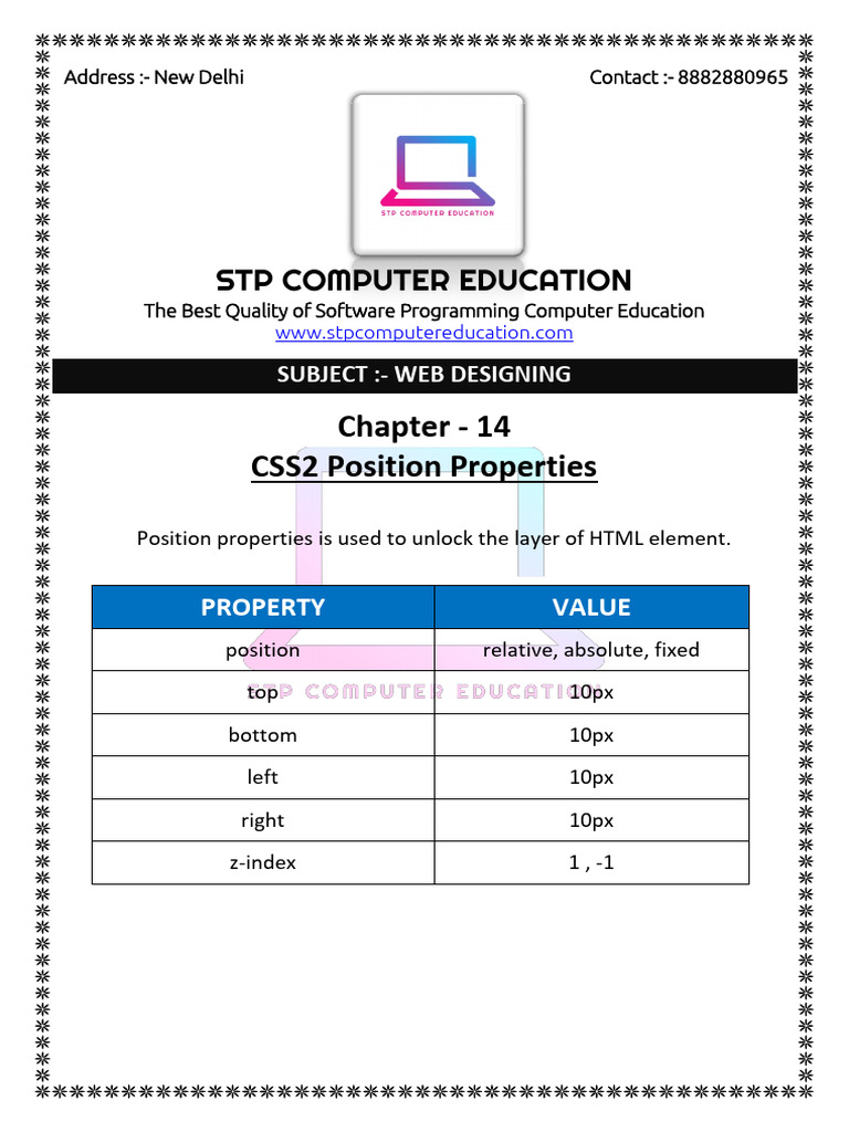 Chapter - 14 Position Properties | PDF