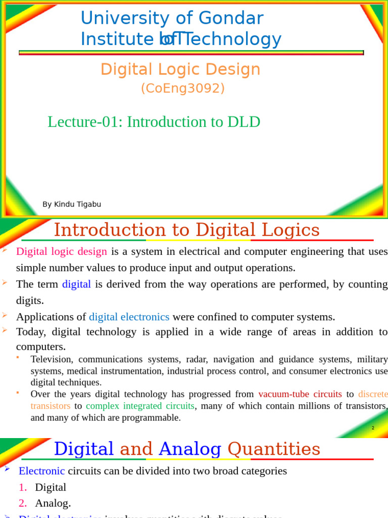Introduction to Digital Logic Design | PDF | Analogue Electronics ...