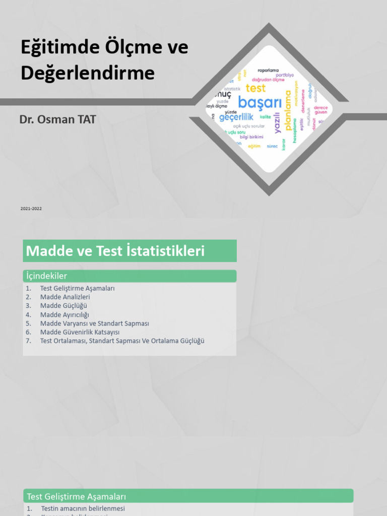 Olcme Ve Degerlendirme 10 Hafta | PDF