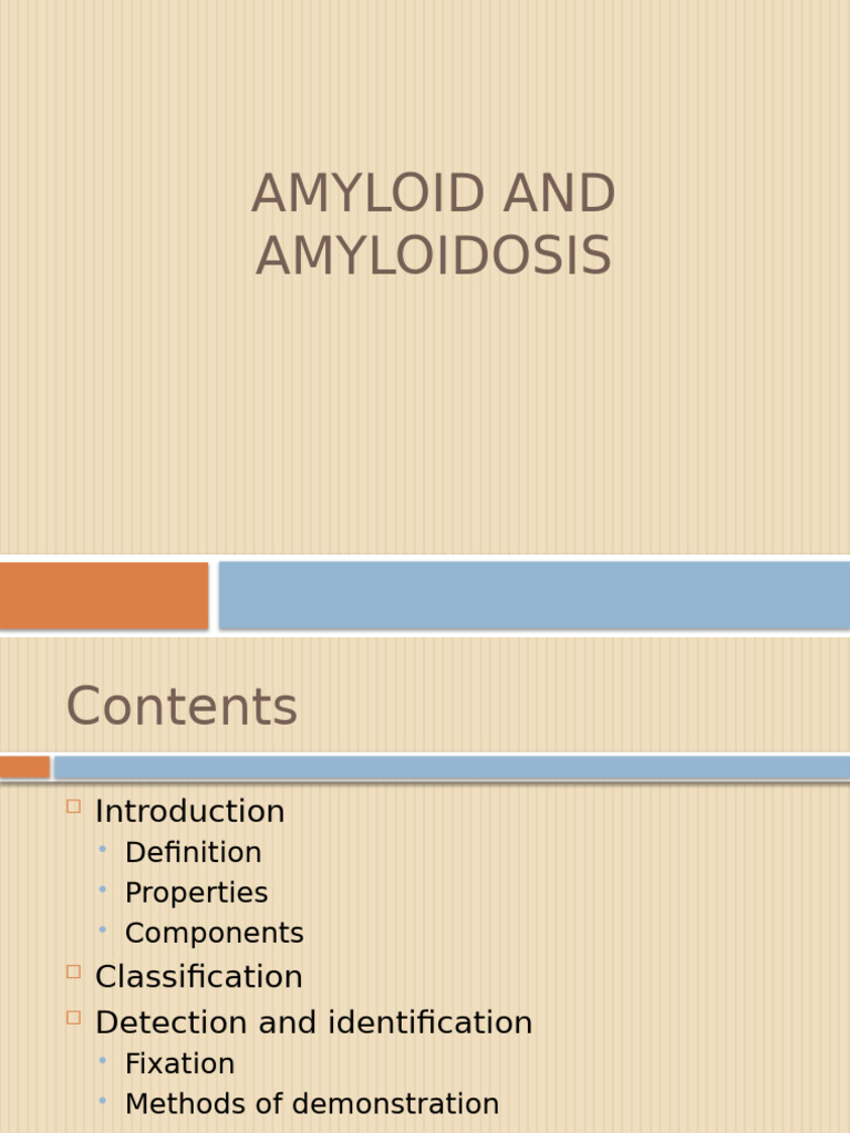 Amyloid & Amyloidosis Guide | PDF | Immunohistochemistry | Amyloid