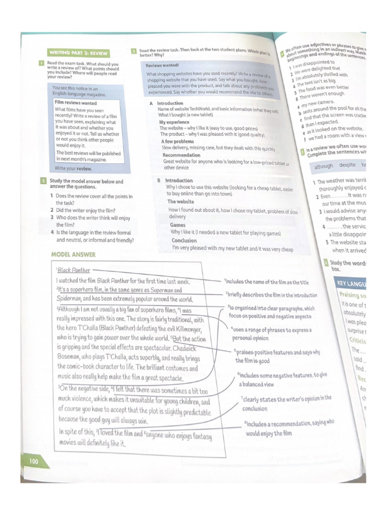 Writing Part 2 Review | PDF