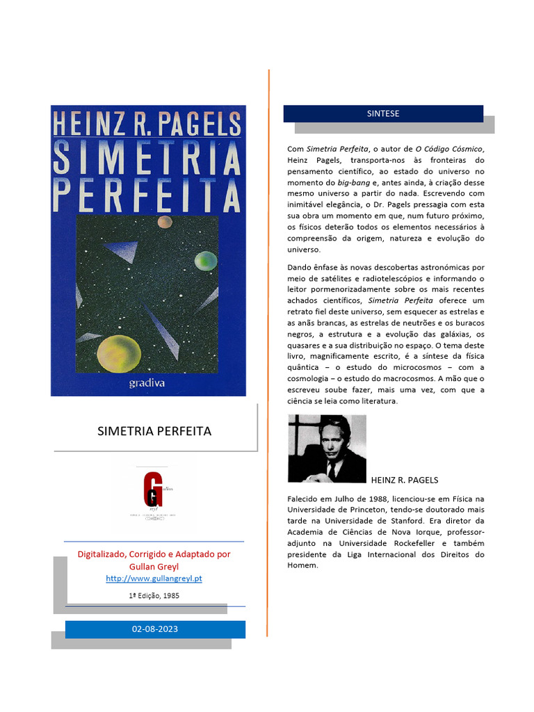 SIMETRIA PERFEITA - Heinz R. Pagels | PDF | Via Láctea | Galáxia